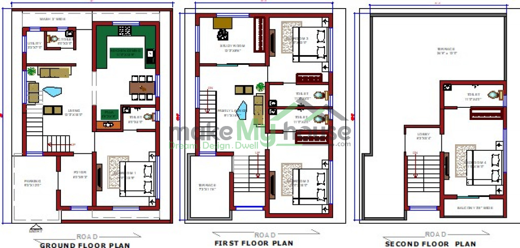 Buy 30x40 House Plan | 30 by 40 Front Elevation Design | 1200Sqrft Home ...