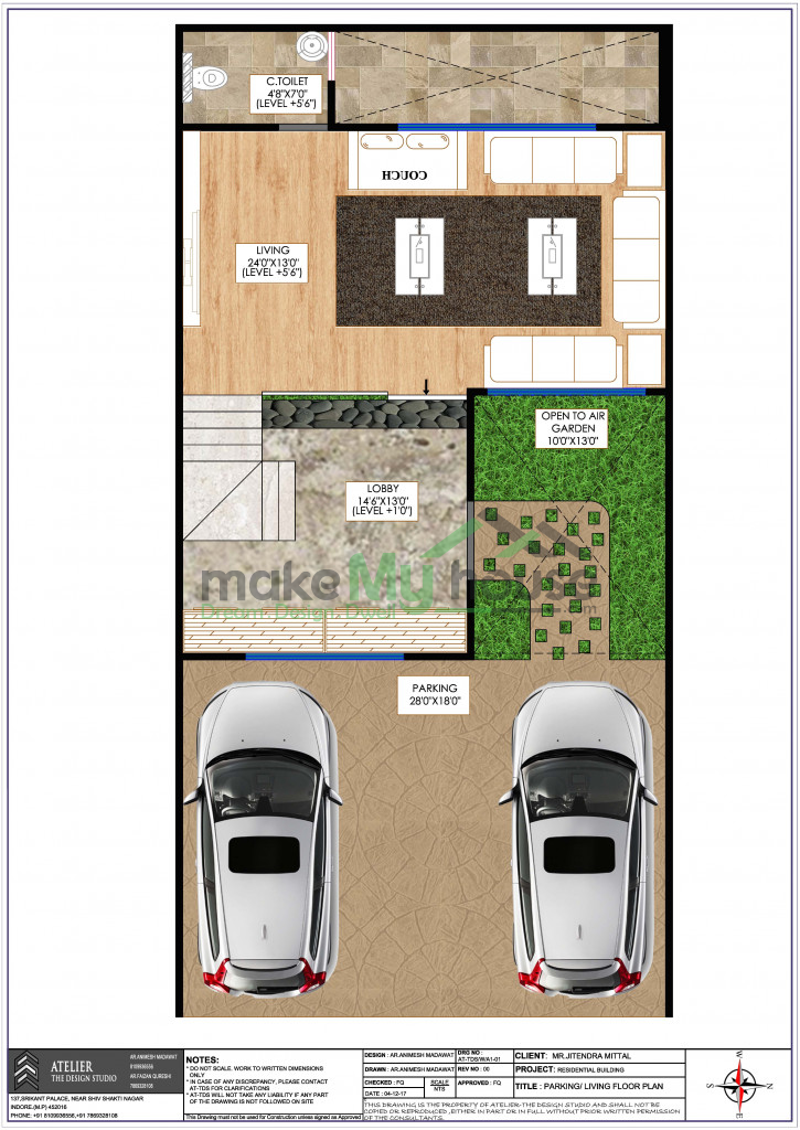 Buy 25x50 House Plan | 25 by 50 Elevation Design | Plot Area Naksha