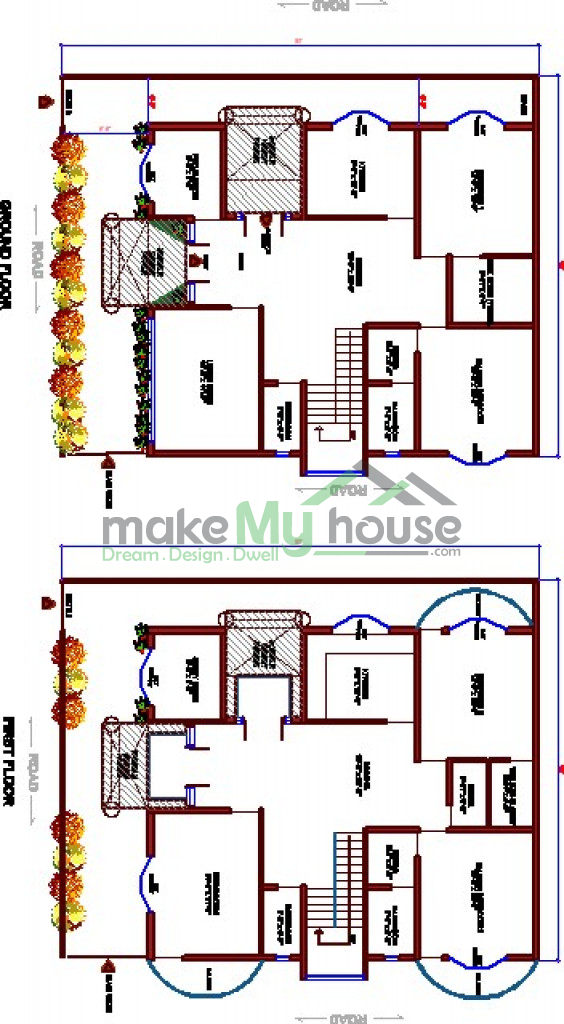 Buy 40x50 House Plan | 40 by 50 Front Elevation Design | 2000Sqrft Home ...