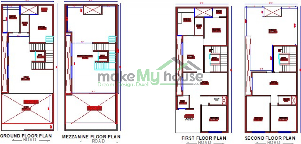 Buy 25x60 House Plan | 25 by 60 Elevation Design | Plot Area Naksha