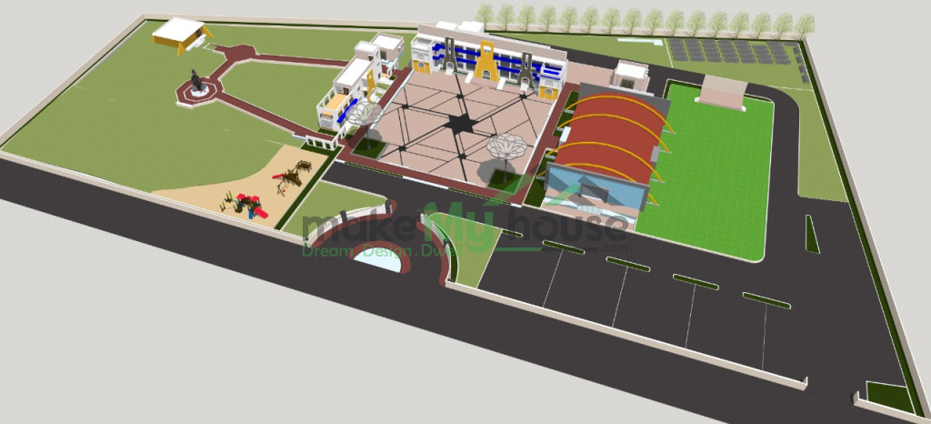 Multipurpose Hall Top View | Best Landscape Design Architectural Plan ...