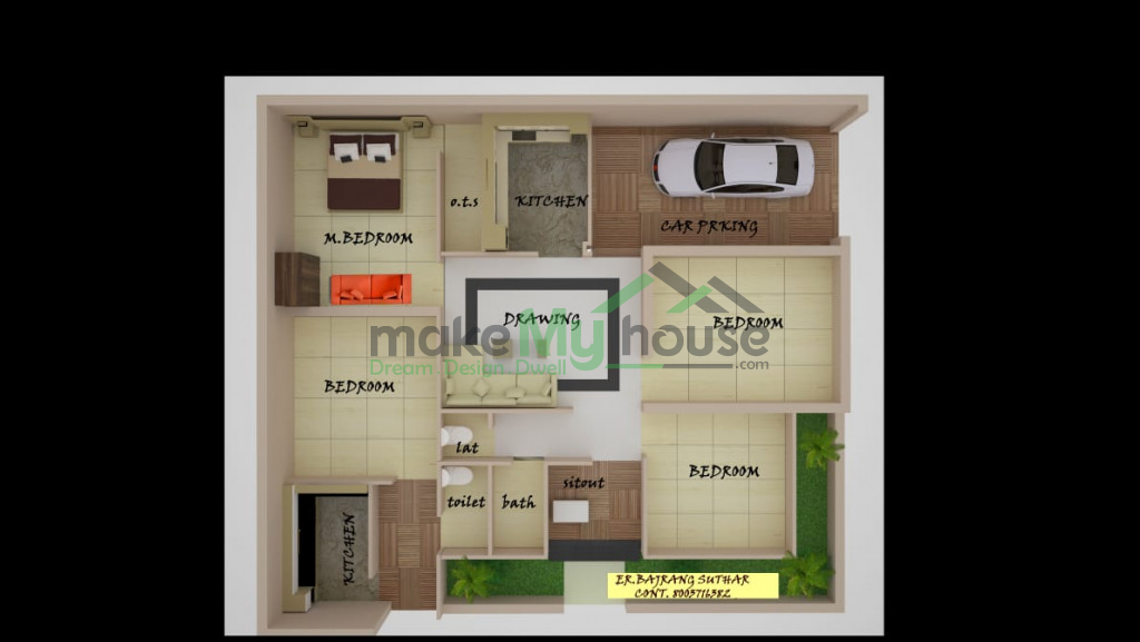 3D Cut Section | Best Floorplan Architectural Plan | Hire A Make My ...