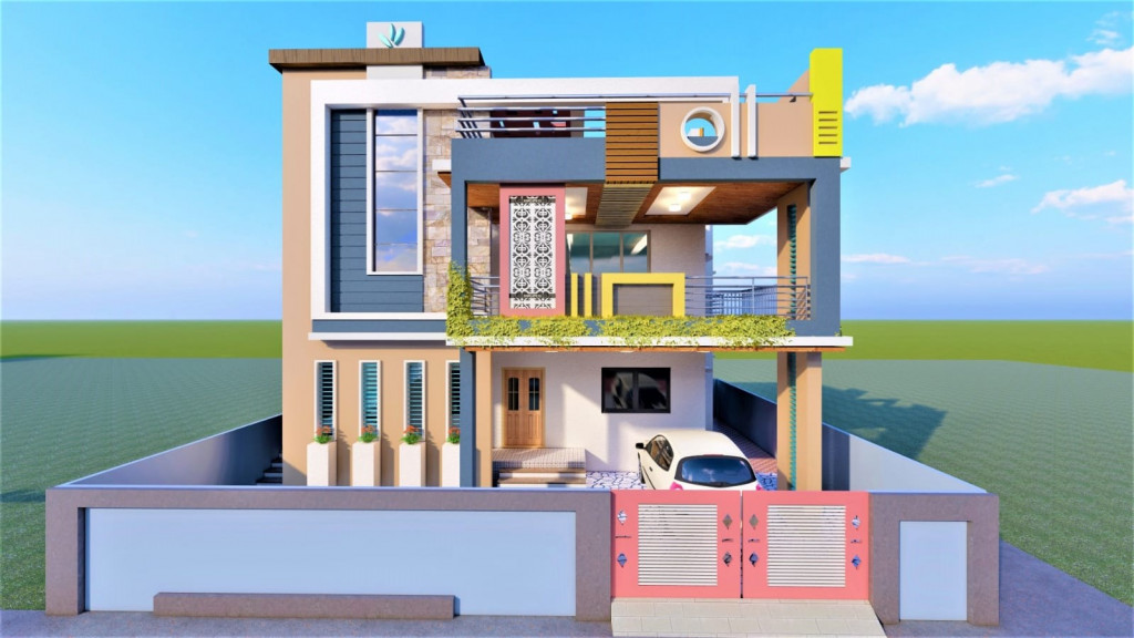 Duplex House Elevation Designs | Best Exterior Design Architectural Plan | Hire A Make My House ...