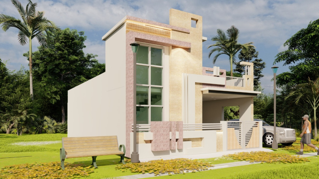 Corner View Elevation Designs | Best Exterior Design Architectural Plan ...