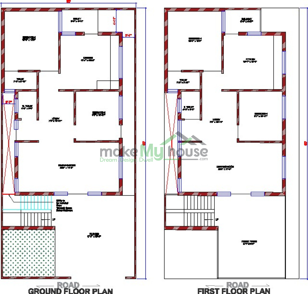 Buy 30x50 House Plan | 30 by 50 Elevation Design | Plot Area Naksha