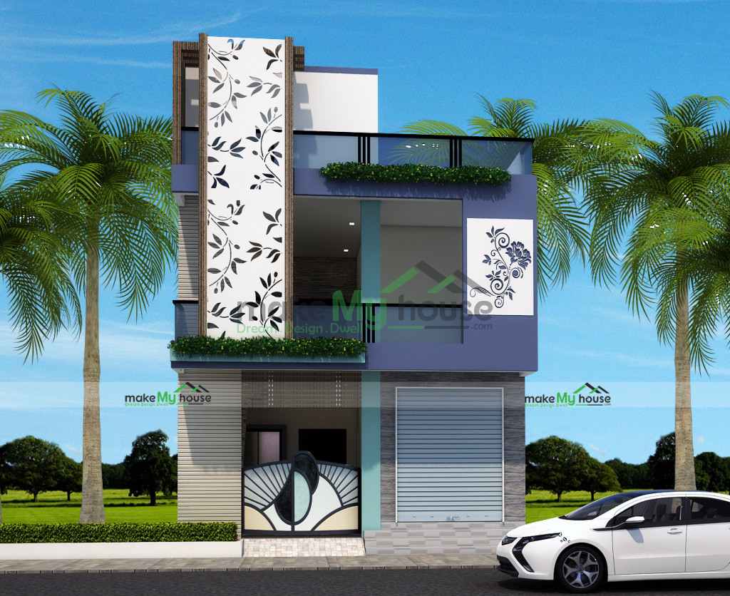 Buy 23x65 House Plan | 23 by 65 Elevation Design | Plot Area Naksha