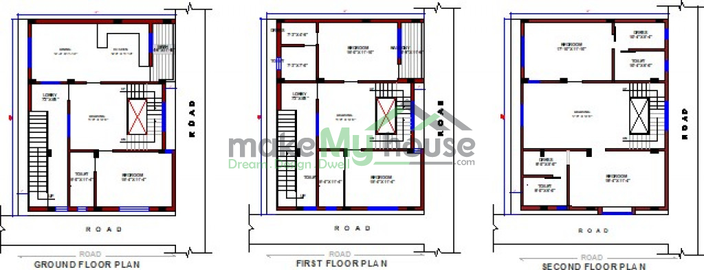 Buy 32x40 House Plan | 32 by 40 Elevation Design | Plot Area Naksha