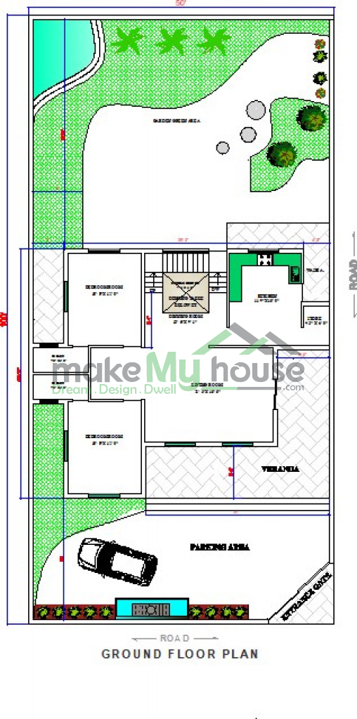 Buy 100x50 House Plan | 100 by 50 Elevation Design | Plot Area Naksha