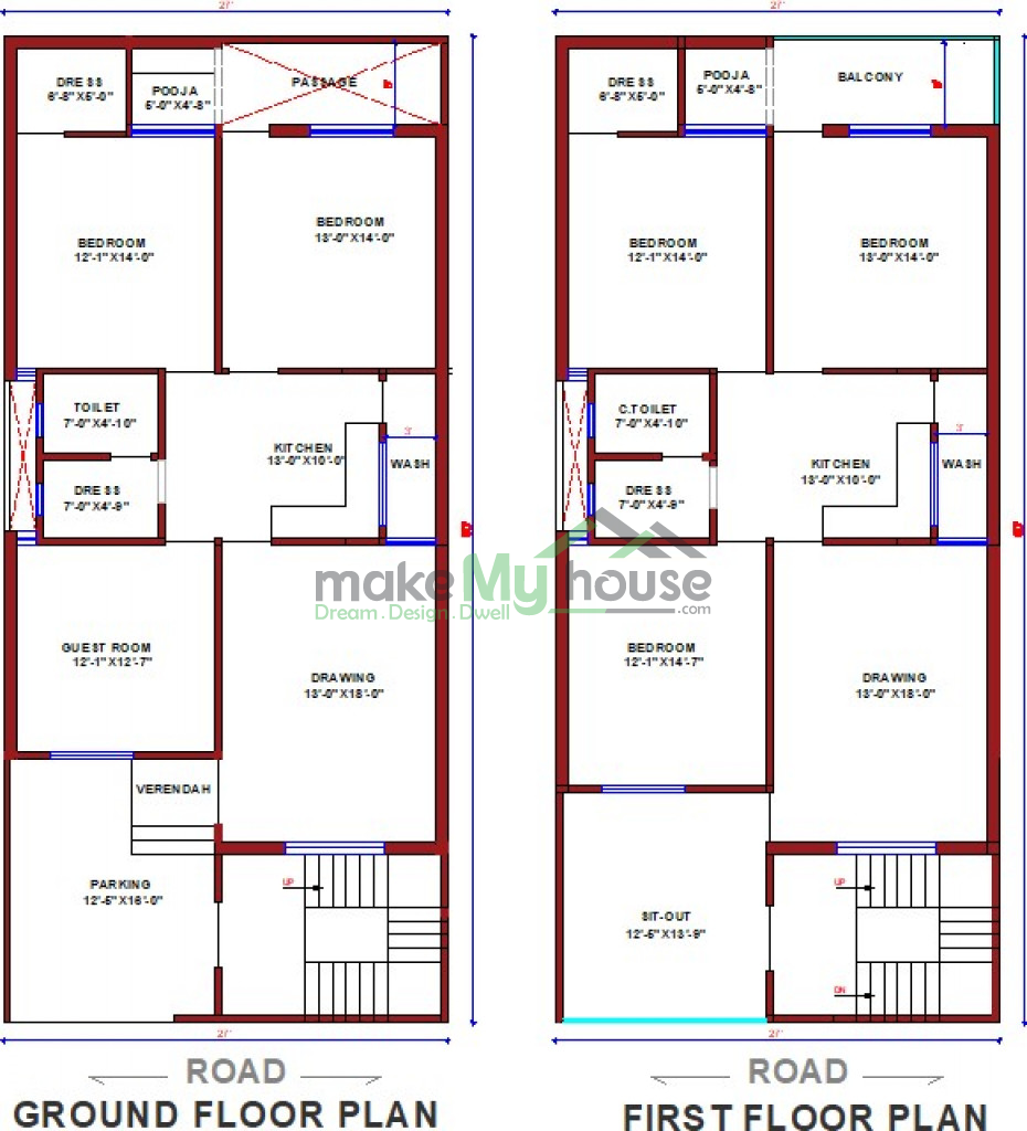 Buy 24x60 House Plan | 24 by 60 Elevation Design | Plot Area Naksha