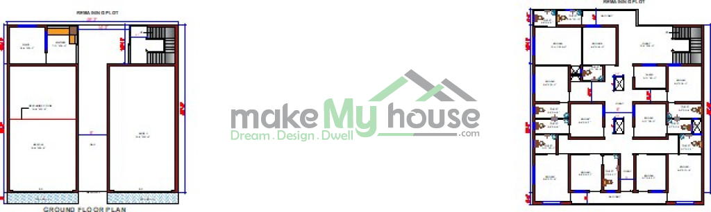 Buy 50x50 House Plan | 50 by 50 Elevation Design | Plot Area Naksha