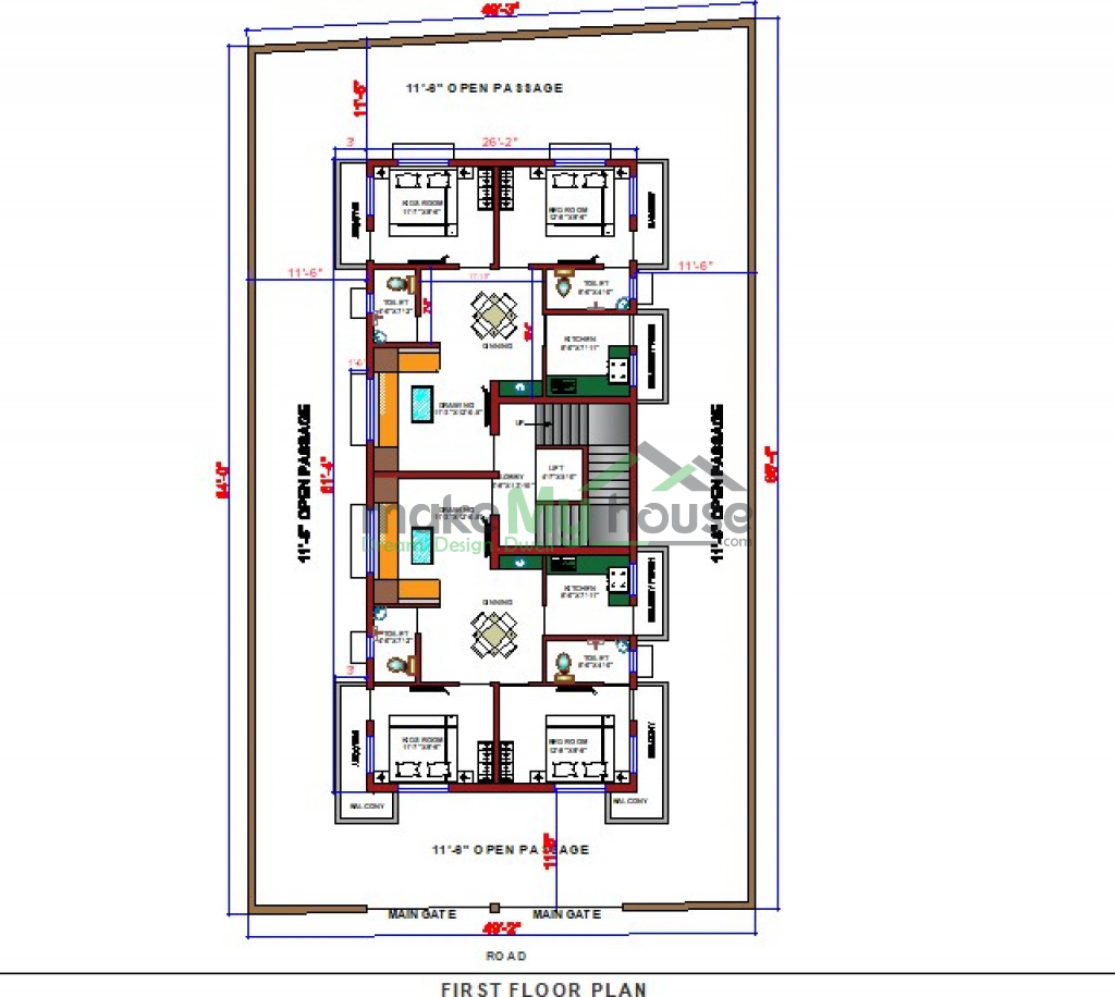 Buy 50x85 House Plan | 50 by 85 Elevation Design | Plot Area Naksha