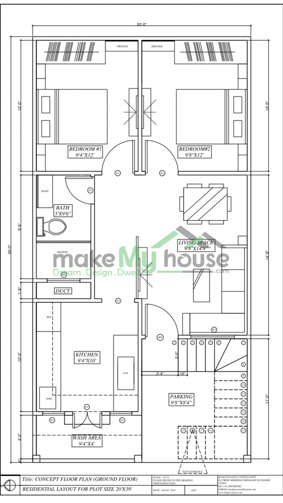 2 BHK Floor Plan, Floor Plan, 2 Bedroom House Designs Pictures, Two ...