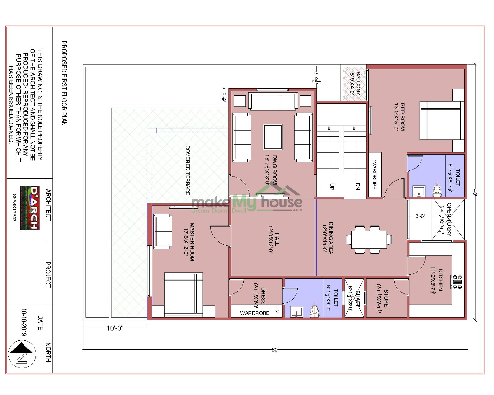 Buy 40x80 House Plan | 40 by 80 Elevation Design | Plot Area Naksha