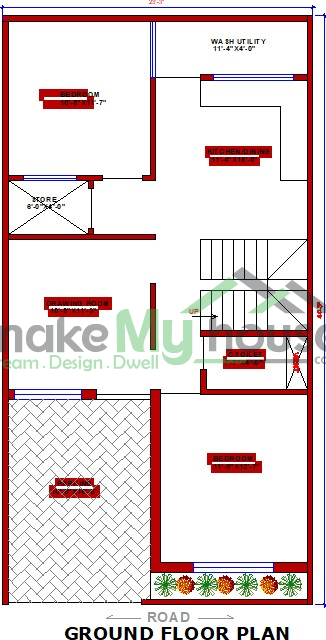 Buy 32x42 House Plan | 32 by 42 Elevation Design | Plot Area Naksha