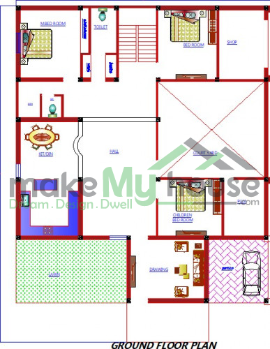 Buy 50x70 House Plan | 50 by 70 Elevation Design | Plot Area Naksha