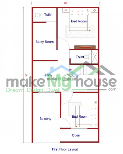 Buy 20x40 House Plan | 20 by 40 Elevation Design | Plot Area Naksha