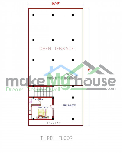 Buy 40x80 House Plan | 40 by 80 Elevation Design | Plot Area Naksha