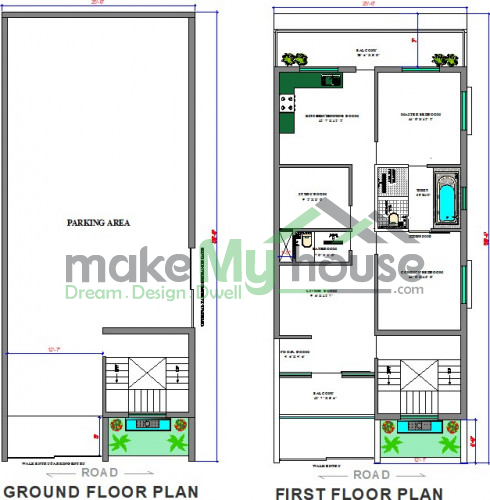 Buy 25x60 House Plan | 25 by 60 Elevation Design | Plot Area Naksha