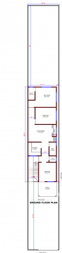19*55 House plan, 1045 SqFt Floor Plan duplex Home Design- 3690