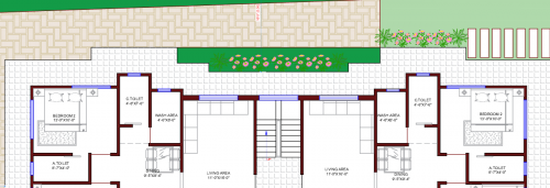 75*35 House plan, 2625 SqFt Floor Plan duplex Home Design- 7716