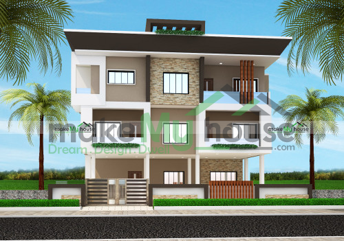 53*60 House plan, 3180 SqFt Floor Plan triplex Home Design- 1197