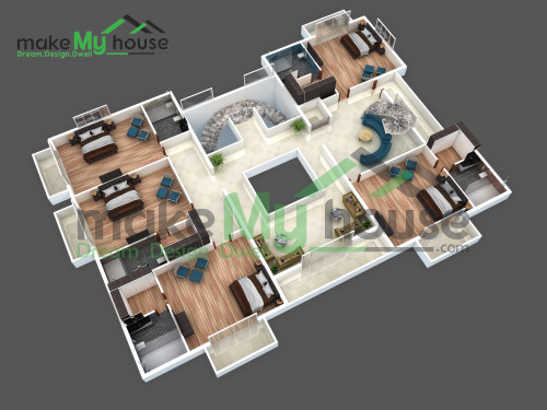 100*110 House plan, 11000 SqFt Floor Plan duplex Home Design- 1764