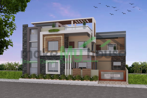 55*42 House plan, 2310 SqFt Floor Plan duplex Home Design- 5378