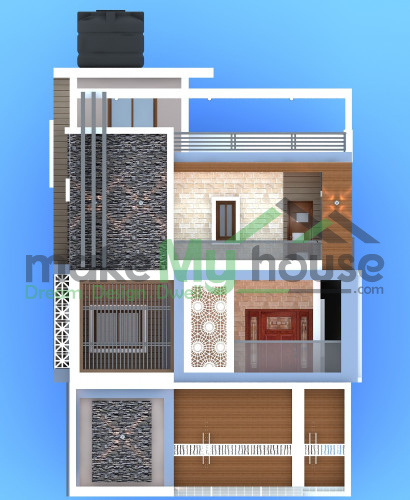 30*46 House plan, 1380 SqFt Floor Plan triplex Home Design- 5874