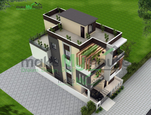 30*60 House plan, 1800 SqFt Floor Plan triplex Home Design- 6136