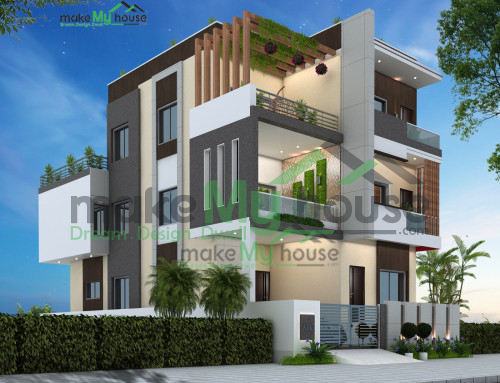 30*60 House plan, 1800 SqFt Floor Plan triplex Home Design- 6136