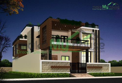 33*80 House plan, 2640 SqFt Floor Plan triplex Home Design- 7219