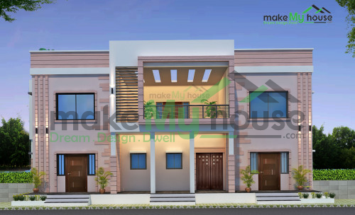 50*46 House plan, 2300 SqFt Floor Plan duplex Home Design- 7542