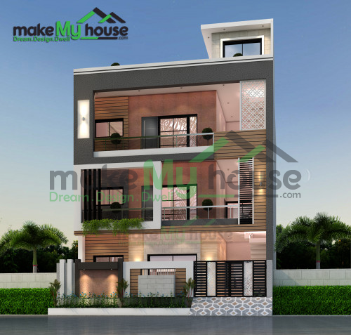 30*47 House plan, 1410 SqFt Floor Plan triplex Home Design- 7739