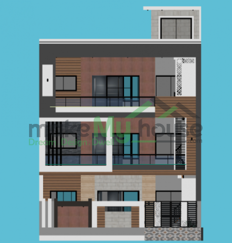 30*47 House plan, 1410 SqFt Floor Plan triplex Home Design- 7739
