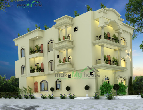 38*98 House plan, 3724 SqFt Floor Plan triplex Home Design- 8298