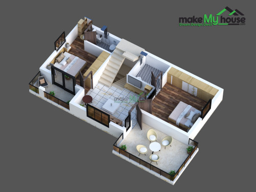 28*42 House plan, 1176 SqFt Floor Plan duplex Home Design- 8495