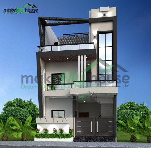 22*41 House plan, 902 SqFt Floor Plan triplex Home Design- 8769