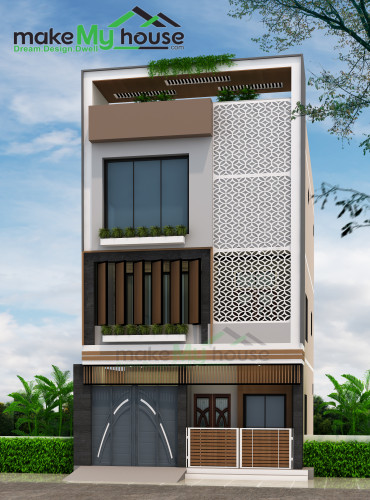 22*35 House plan, 770 SqFt Floor Plan triplex Home Design- 8890