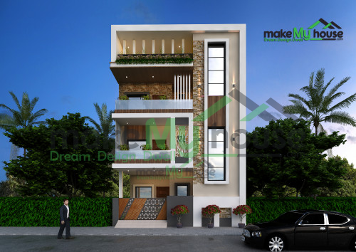 23*41 House plan, 943 SqFt Floor Plan triplex Home Design- 9011