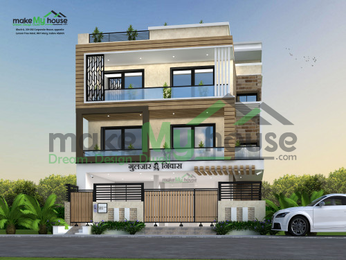 39*59 House plan, 2301 SqFt Floor Plan triplex Home Design- 9712