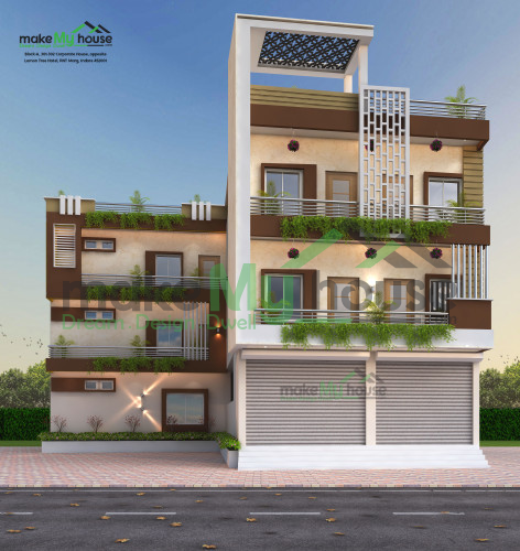 44*58 House plan, 2552 SqFt Floor Plan triplex Home Design- 10337