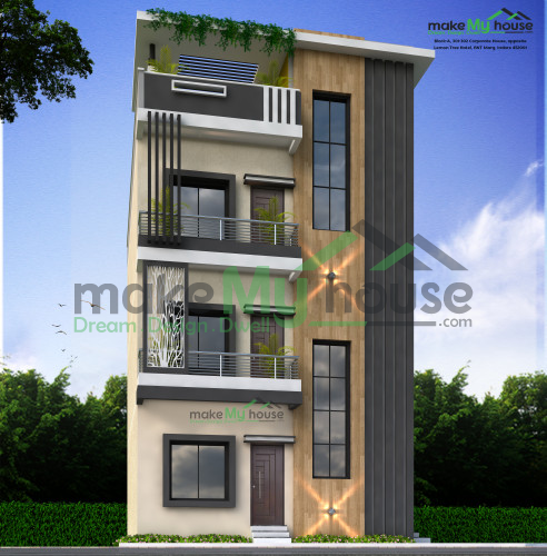 52*39 House plan, 2028 SqFt Floor Plan triplex Home Design- 10537