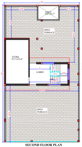 33*60 House plan, 1980 SqFt Floor Plan duplex Home Design- 11291