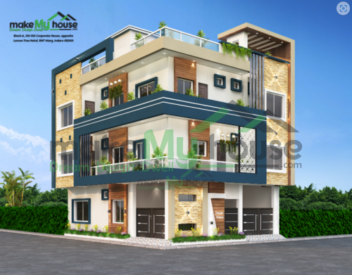 31*41 House plan, 1271 SqFt Floor Plan triplex Home Design- 11399