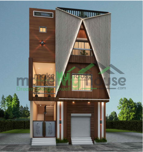 24*22 House plan, 528 SqFt Floor Plan triplex Home Design- 12169