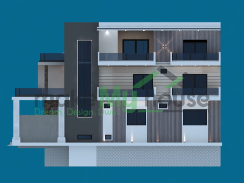 37*64 House plan, 2368 SqFt Floor Plan triplex Home Design- 12509