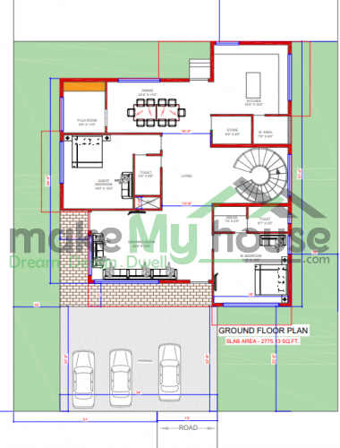 70*150 House plan, 10500 SqFt Floor Plan duplex Home Design- 12519