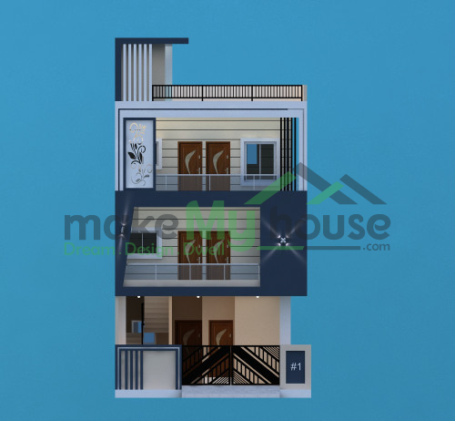 24*50 House plan, 1200 SqFt Floor Plan triplex Home Design- 12553