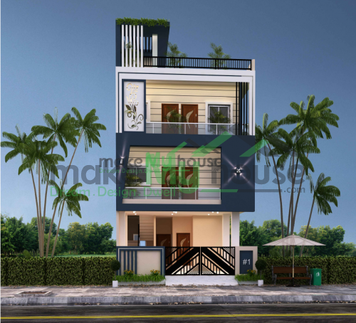 24*50 House plan, 1200 SqFt Floor Plan triplex Home Design- 12553