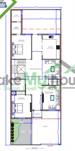 32*85 House plan, 2720 SqFt Floor Plan triplex Home Design- 12563